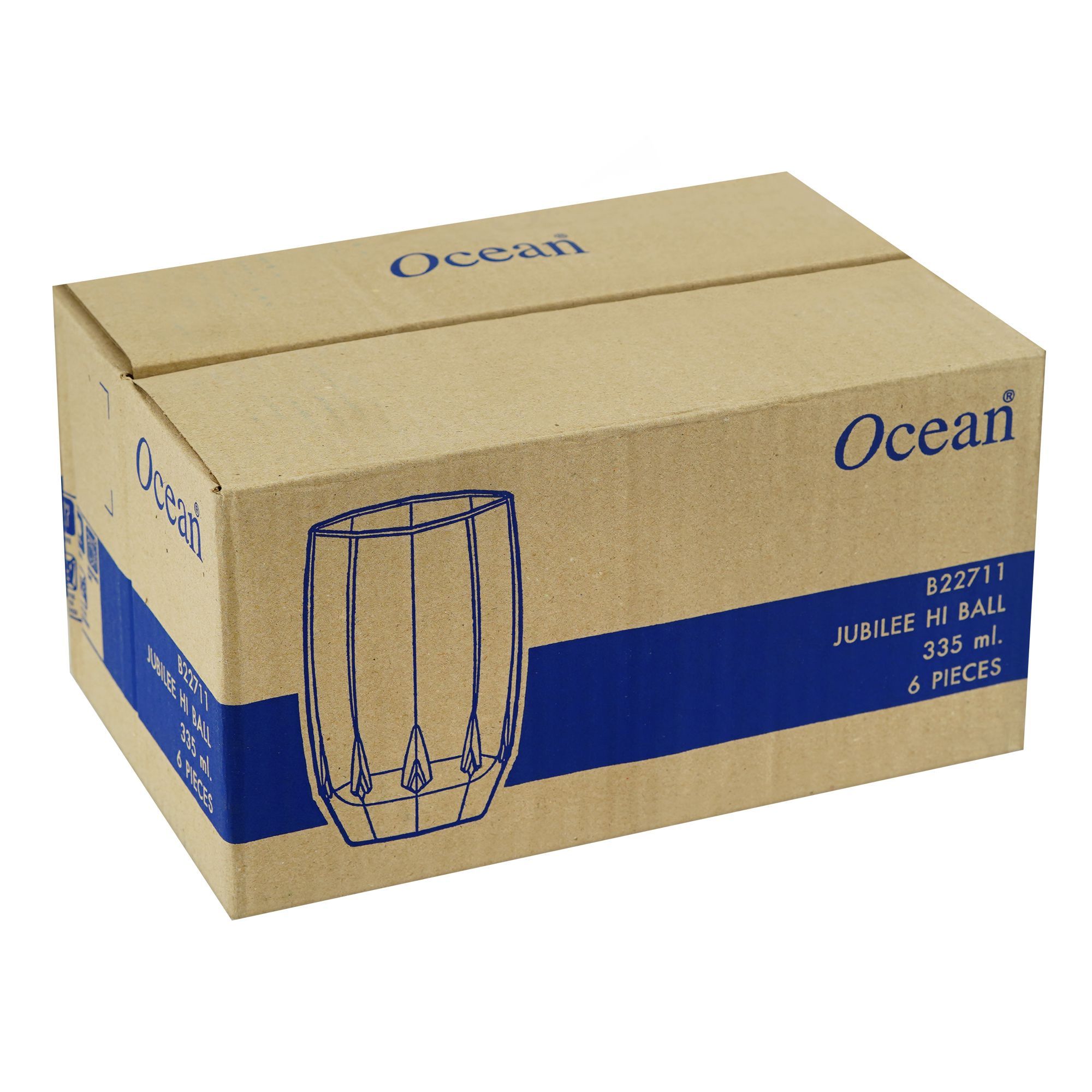 Ocean Jubilee Hi Ball Glass Set, 355ml Each, 6-Pack, B22711