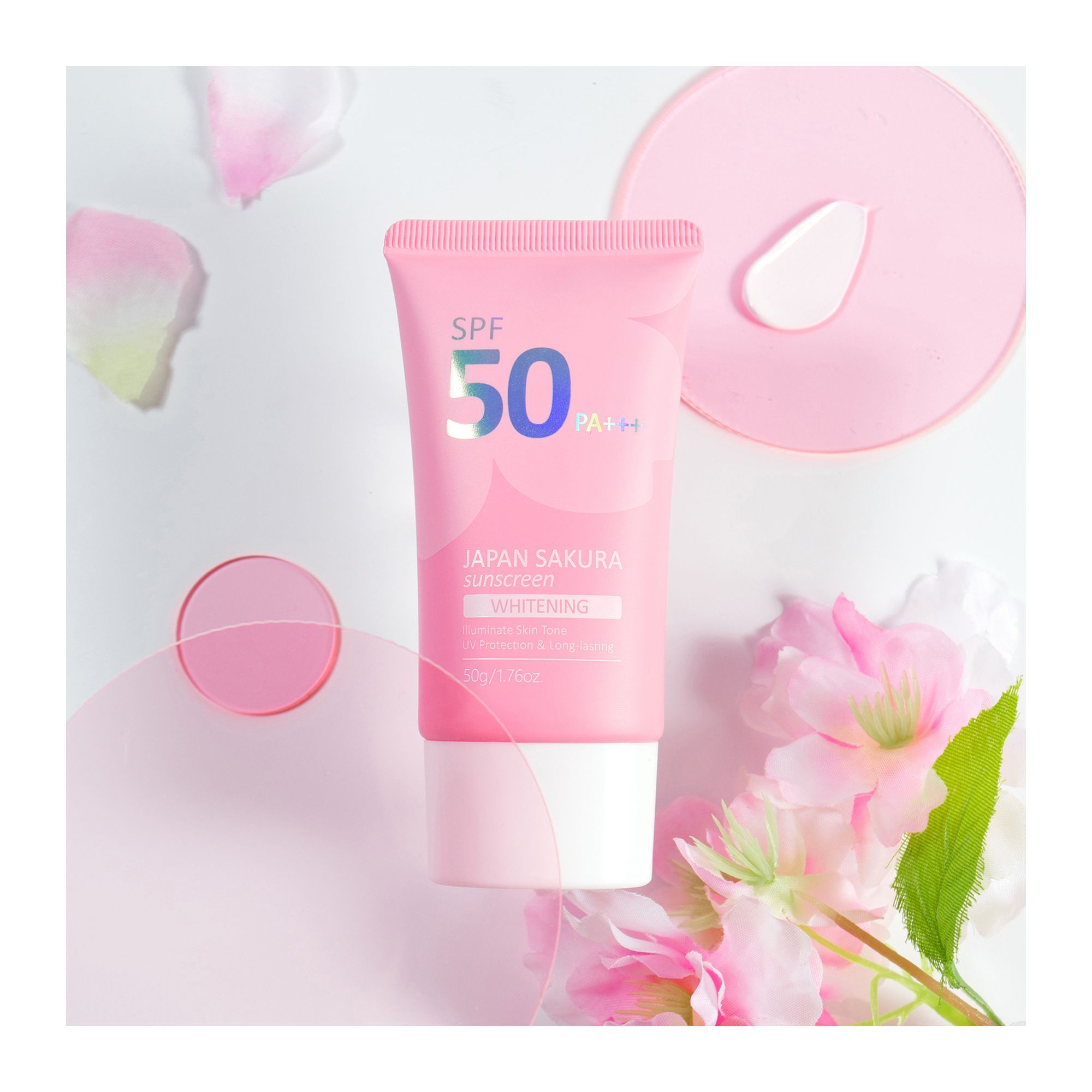 Laikou Japan Sakura Whitening Sunscreen, UVA & UVB Protection, SPF50 PA+++ 50g, LK98988D