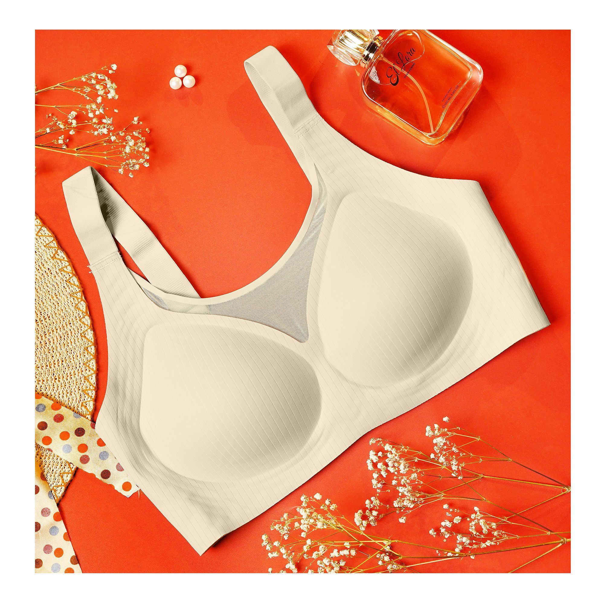 Women's Joyful Seamless Bra, Cream, 1101