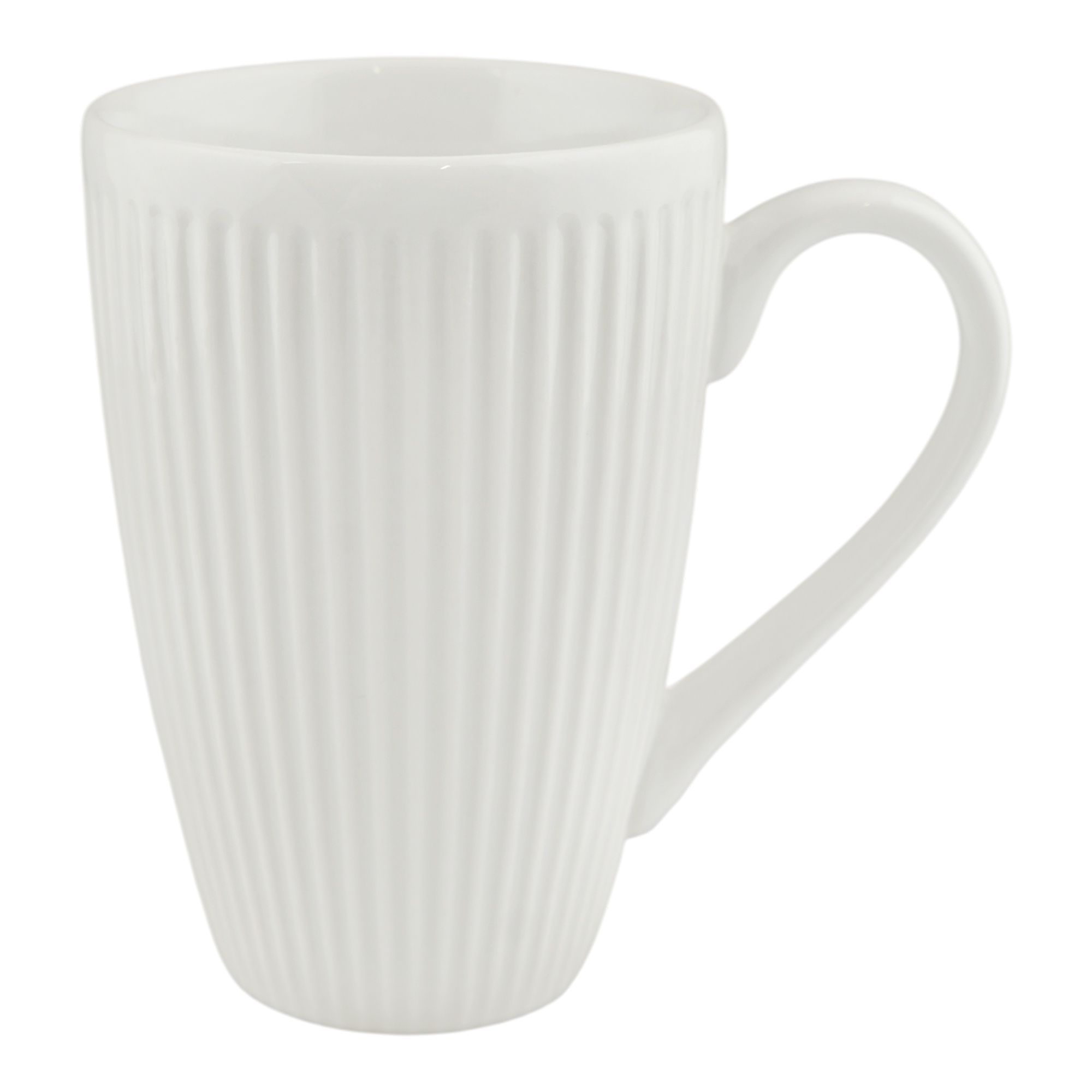 M Ware Porcelain Plain Mug Stripe, White, LYMG30PL2W