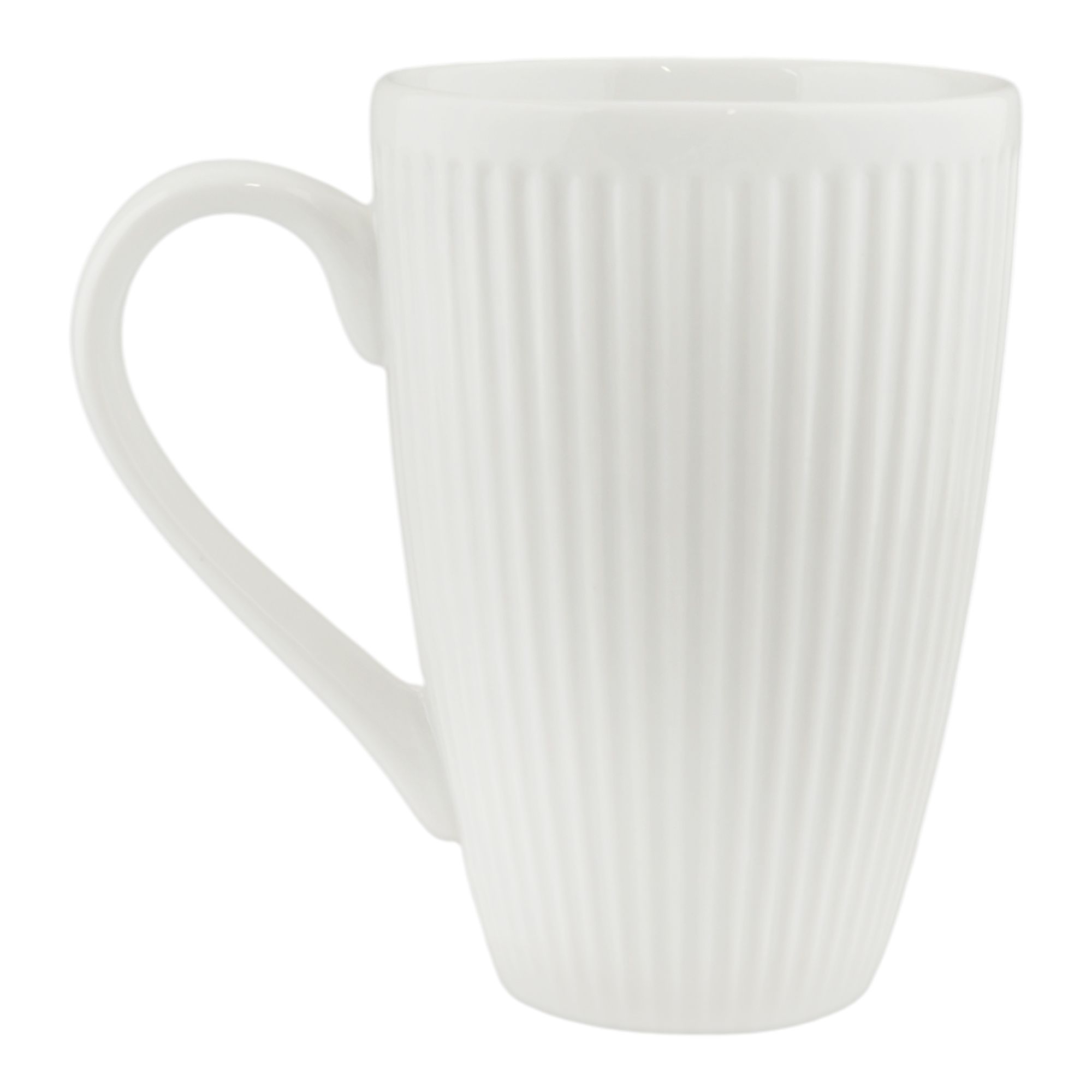 M Ware Porcelain Plain Mug Stripe, White, LYMG30PL2W