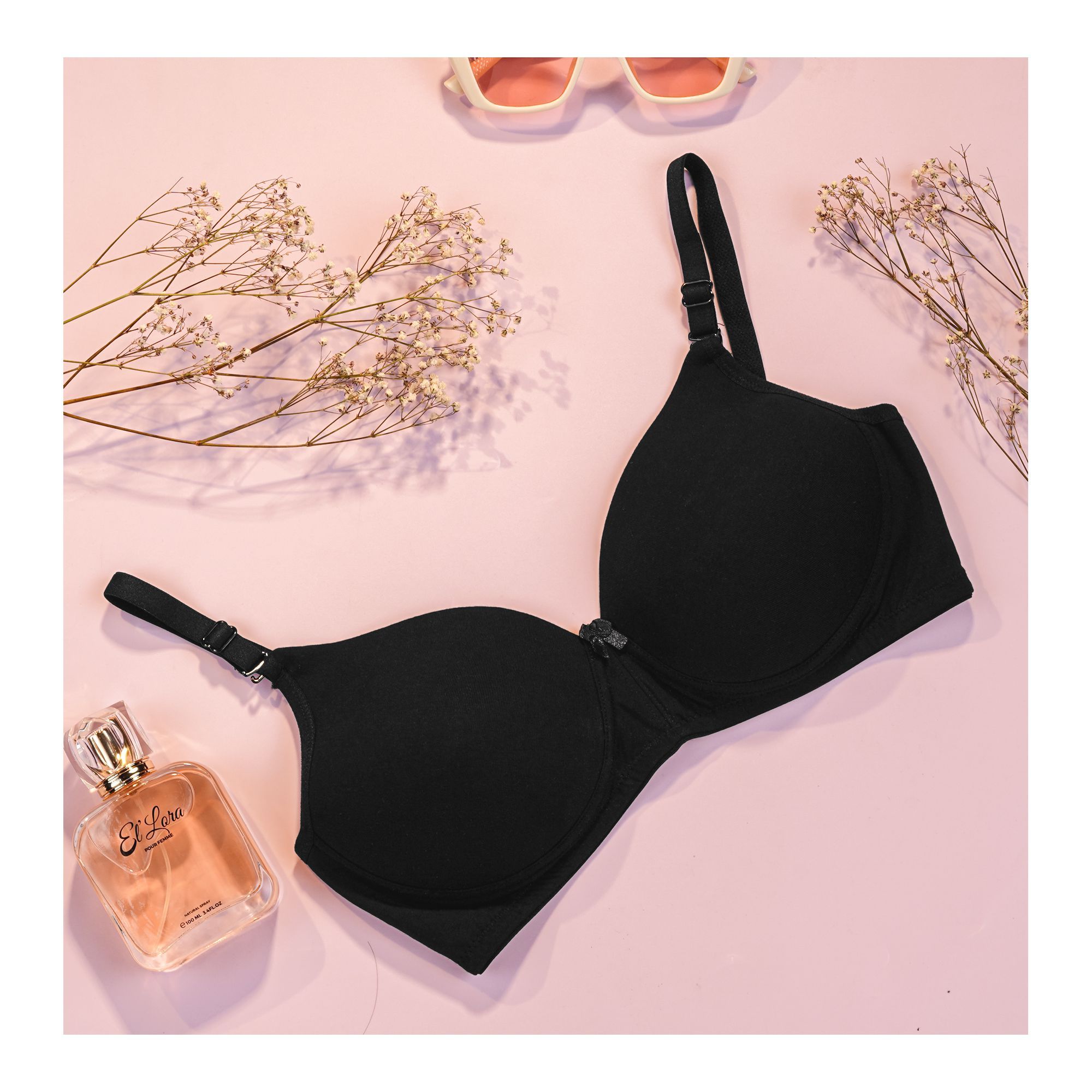 Flourish Women's Shehnaz-D Foam Bra, Black, 13