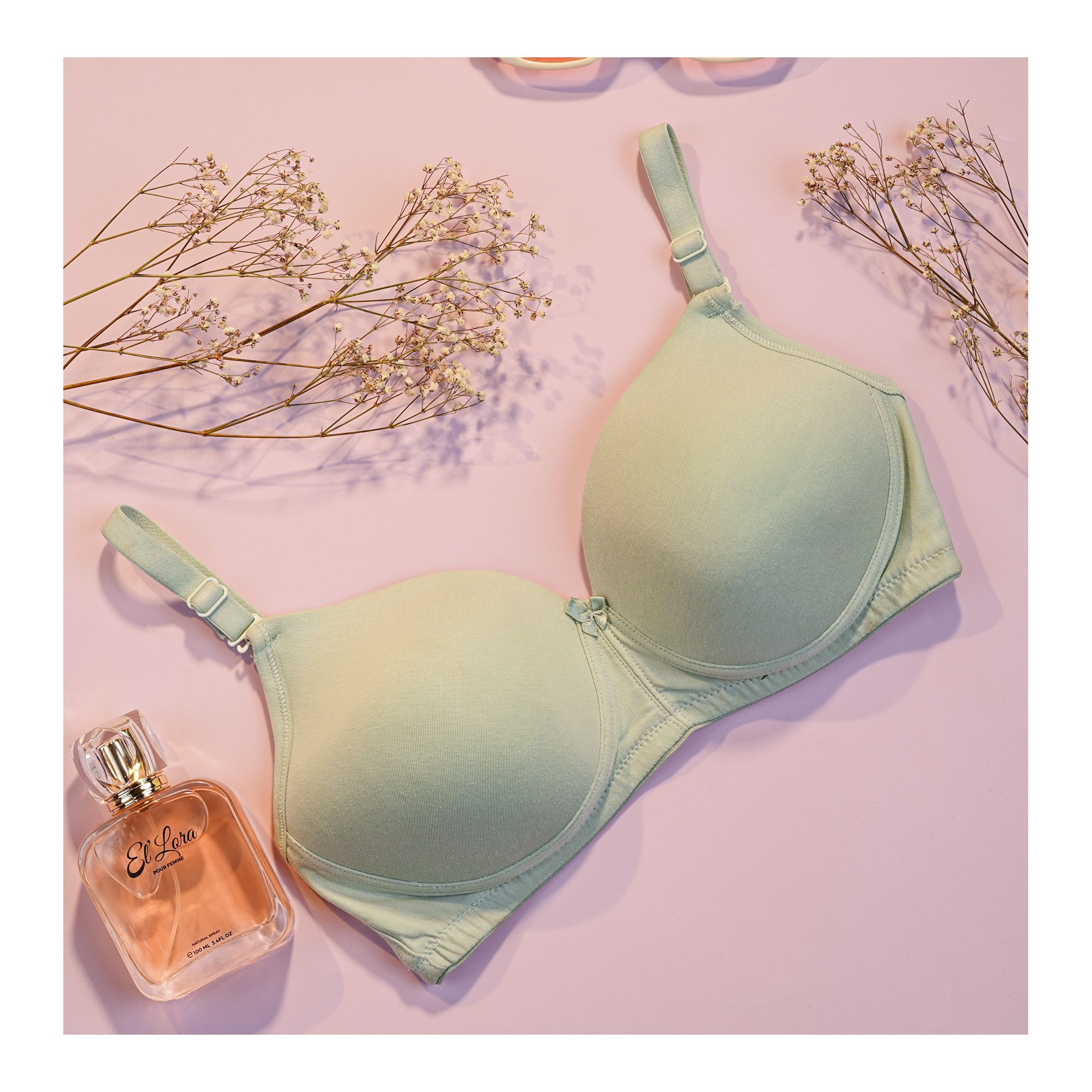 Flourish Women's Shehnaz-D Foam Bra, Light Green, 13