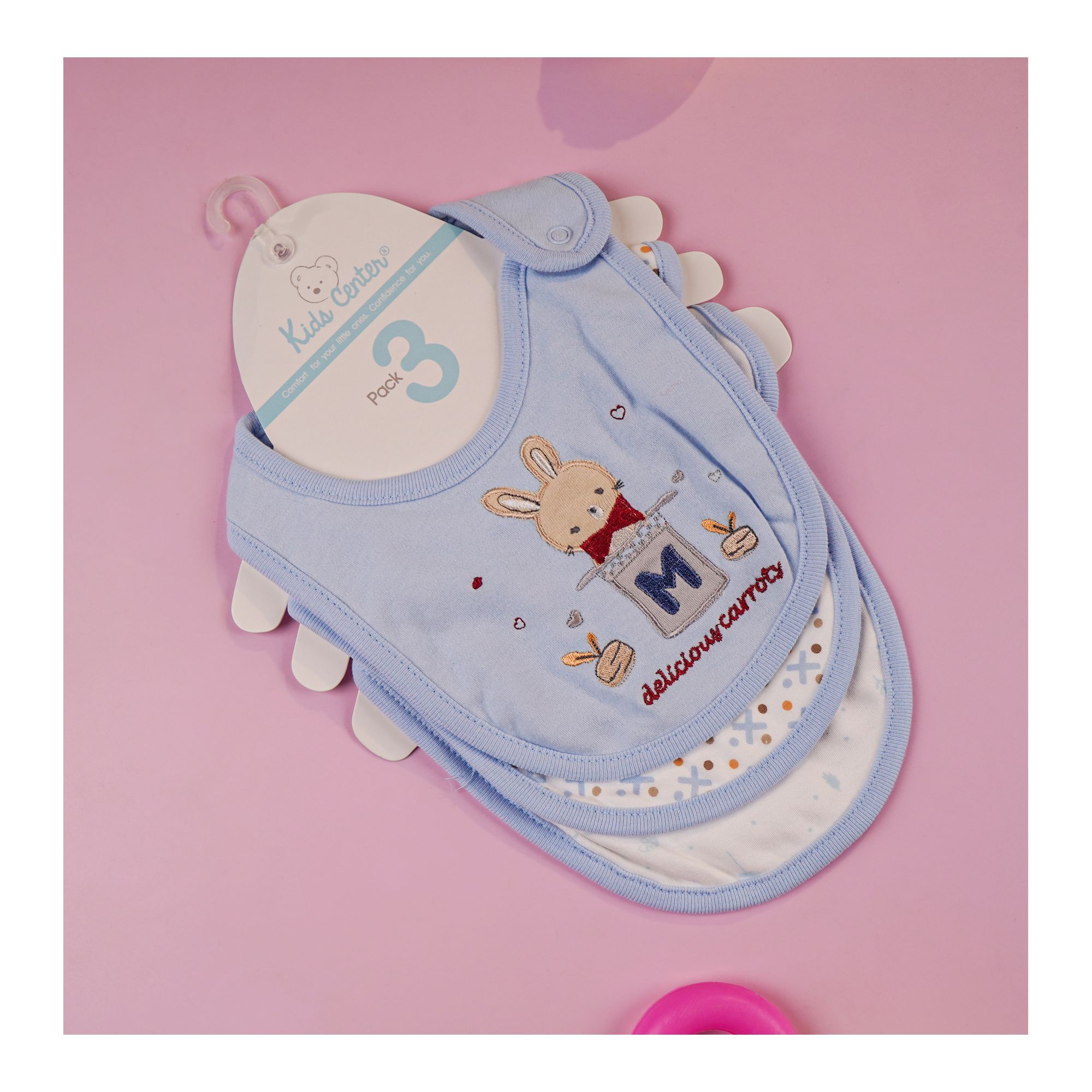 TG Kids Center Bib, Blue Rabbit, 3-Pack