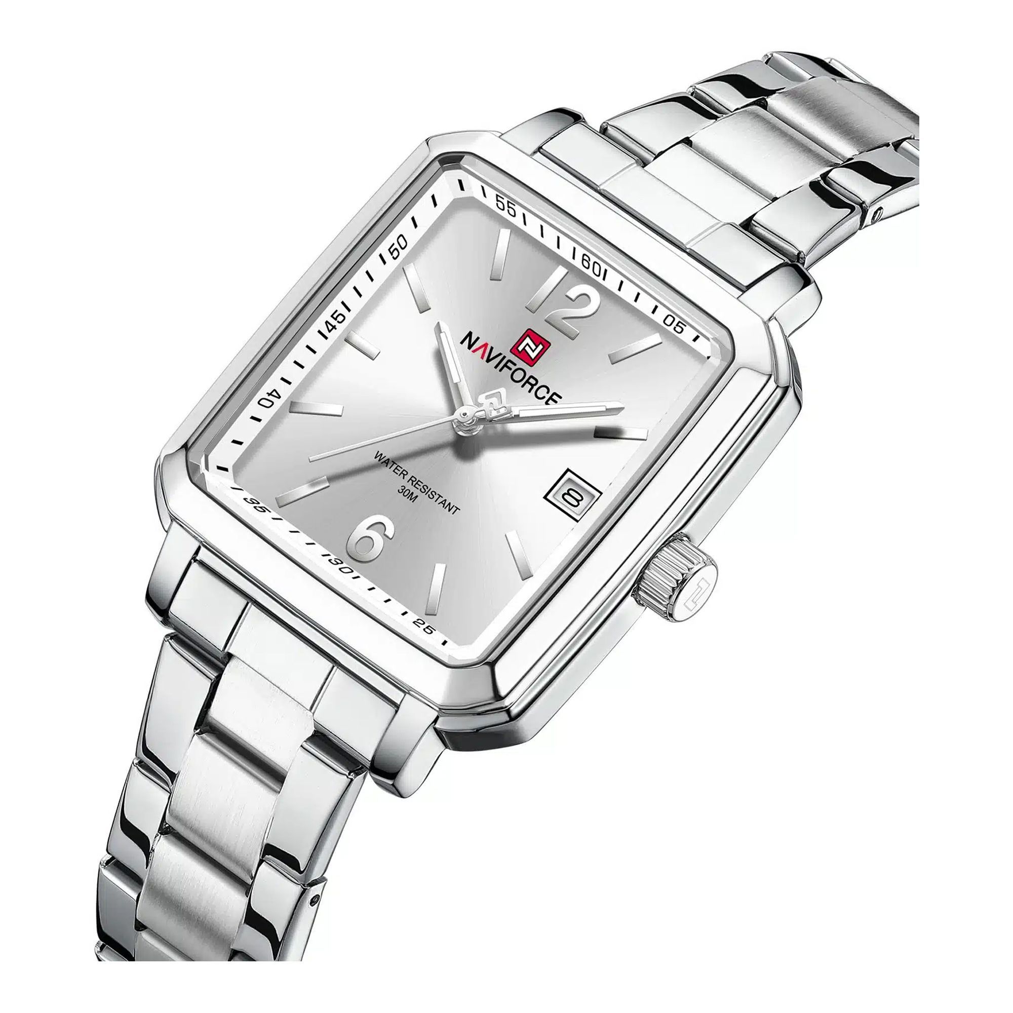 Naviforce SquareClass Edition Men's Analog Watch With Silver Dial ...