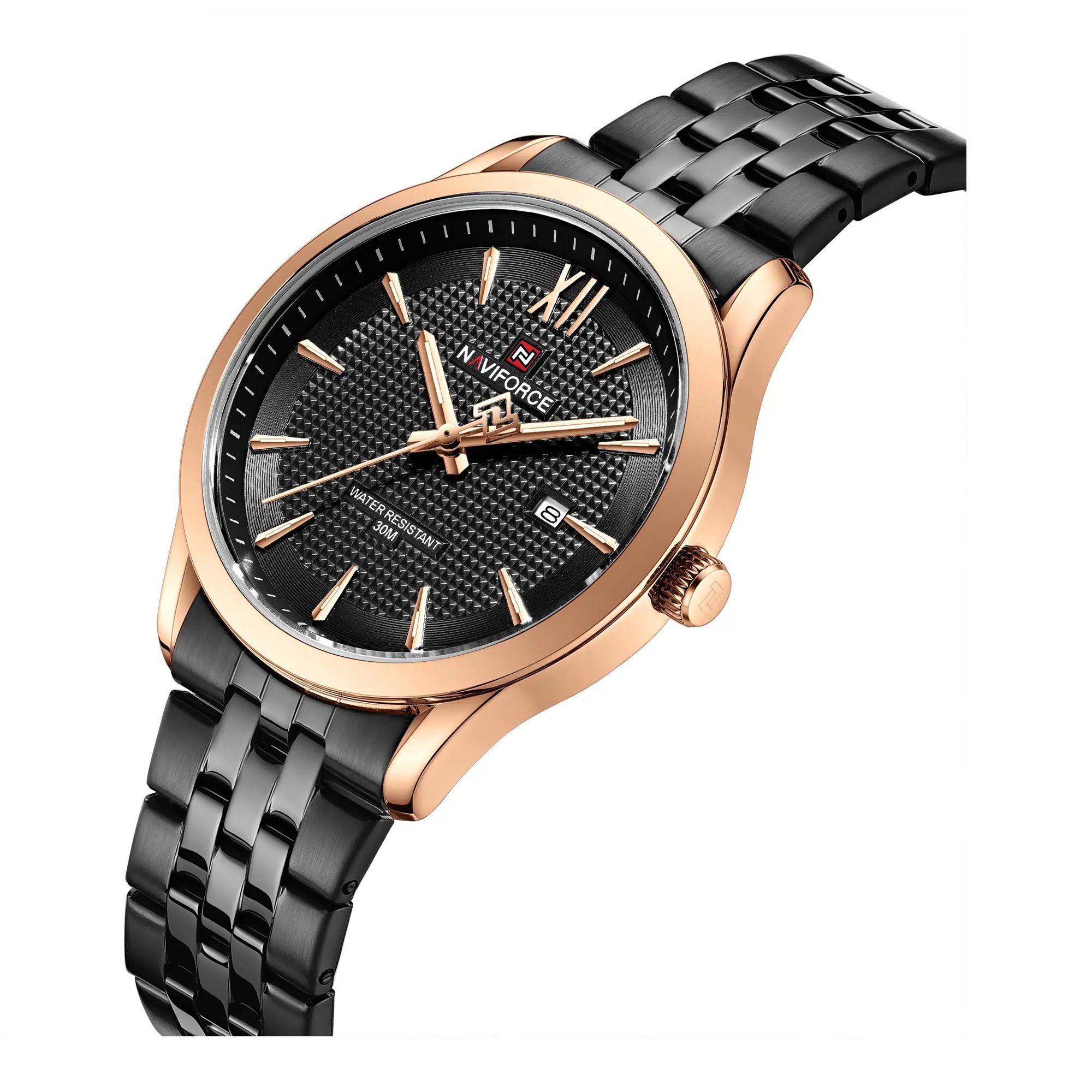 Naviforce Date Master Men's Analog Watch With Black Dial & Stainless ...