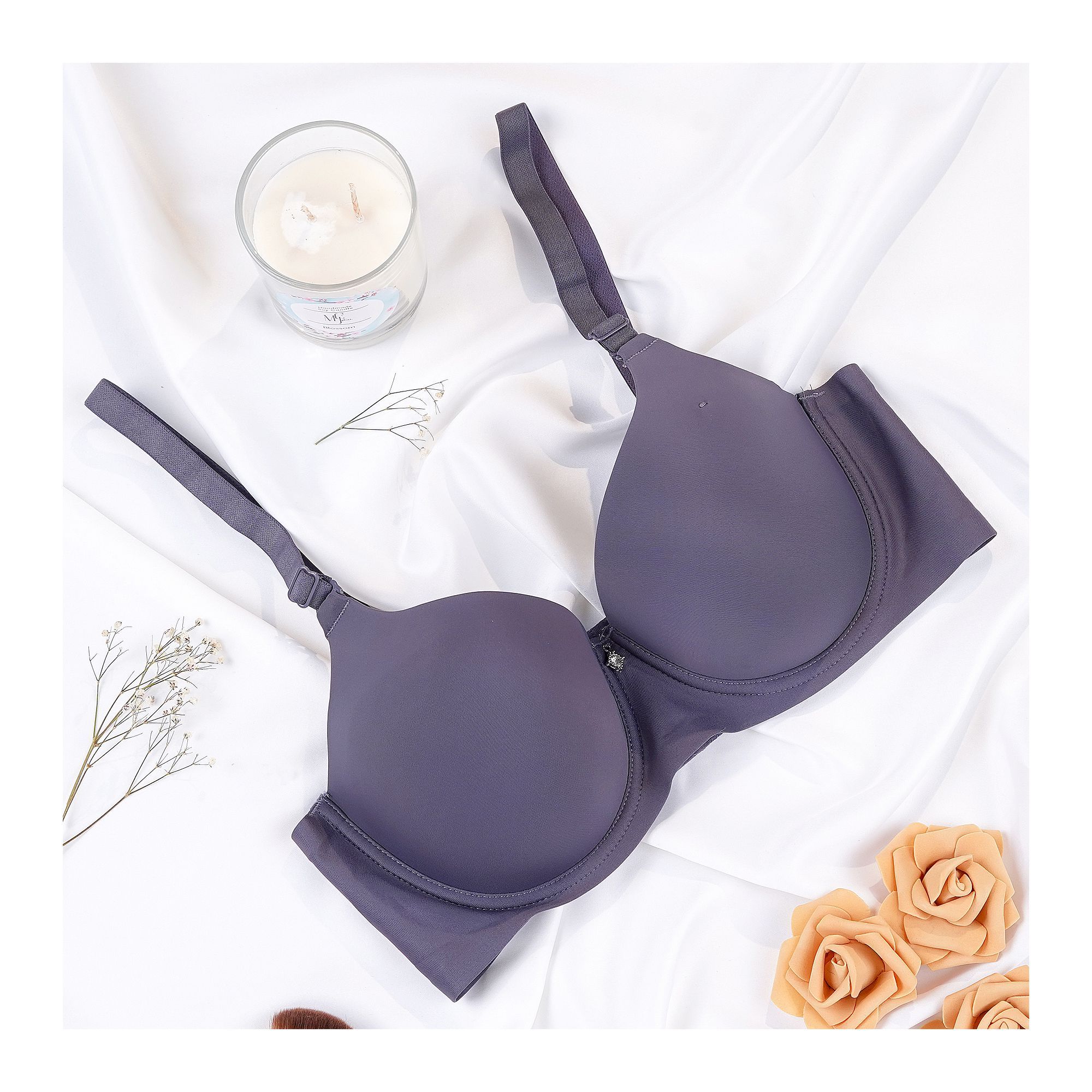 Flourish Women's Foam Bra, Dark Grey, 899
