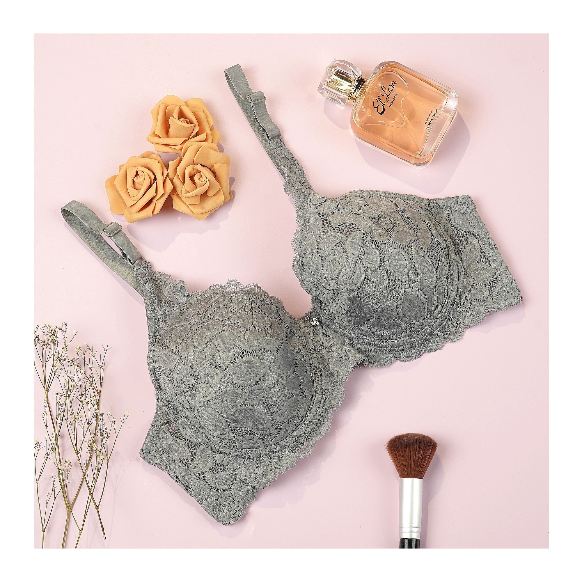 Flourish Women's Foam Bra, Grey, 2183