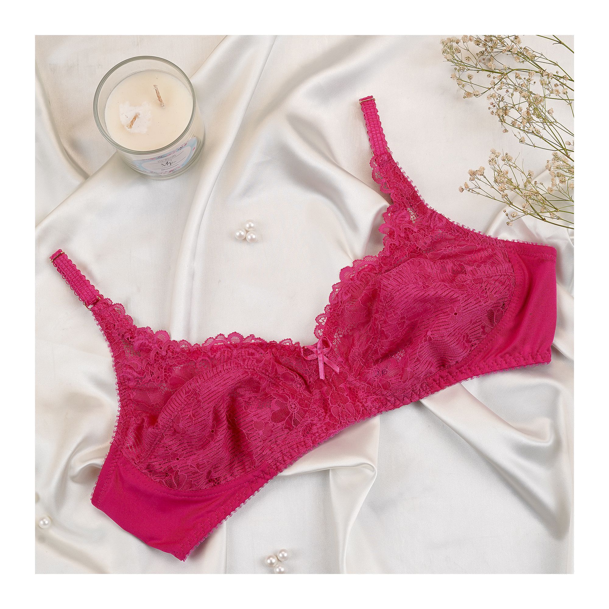 BeBelle Women's Lacentials Soft Fabric Bra, Adjustable Narrow Straps ...