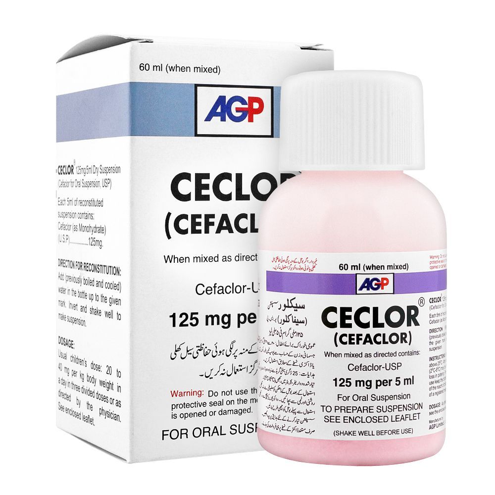 Order AGP Pharma Ceclor Suspension, 125mg/5ml, 60ml Online at Special ...