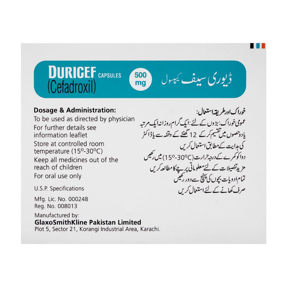 Buy GSK Duricef Capsule, 500mg, 1-Strip Online at Best Price in ...