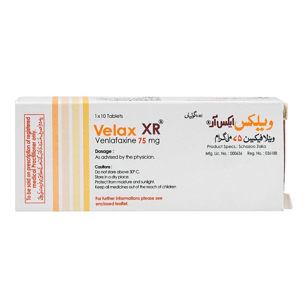 Velax XR 75mg Tablets, Box