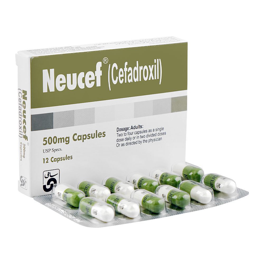 Sami Pharmaceuticals Neucef Capsule, 500mg, 12-Pack