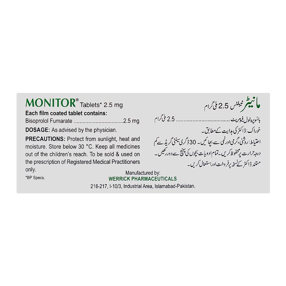 Werrick Pharmaceuticals Monitor Tablet, 2.5mg, 14-Pack