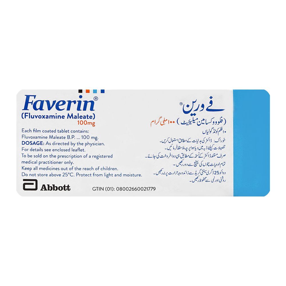 Abbott Faverin Tablet, 100mg, 10-Pack