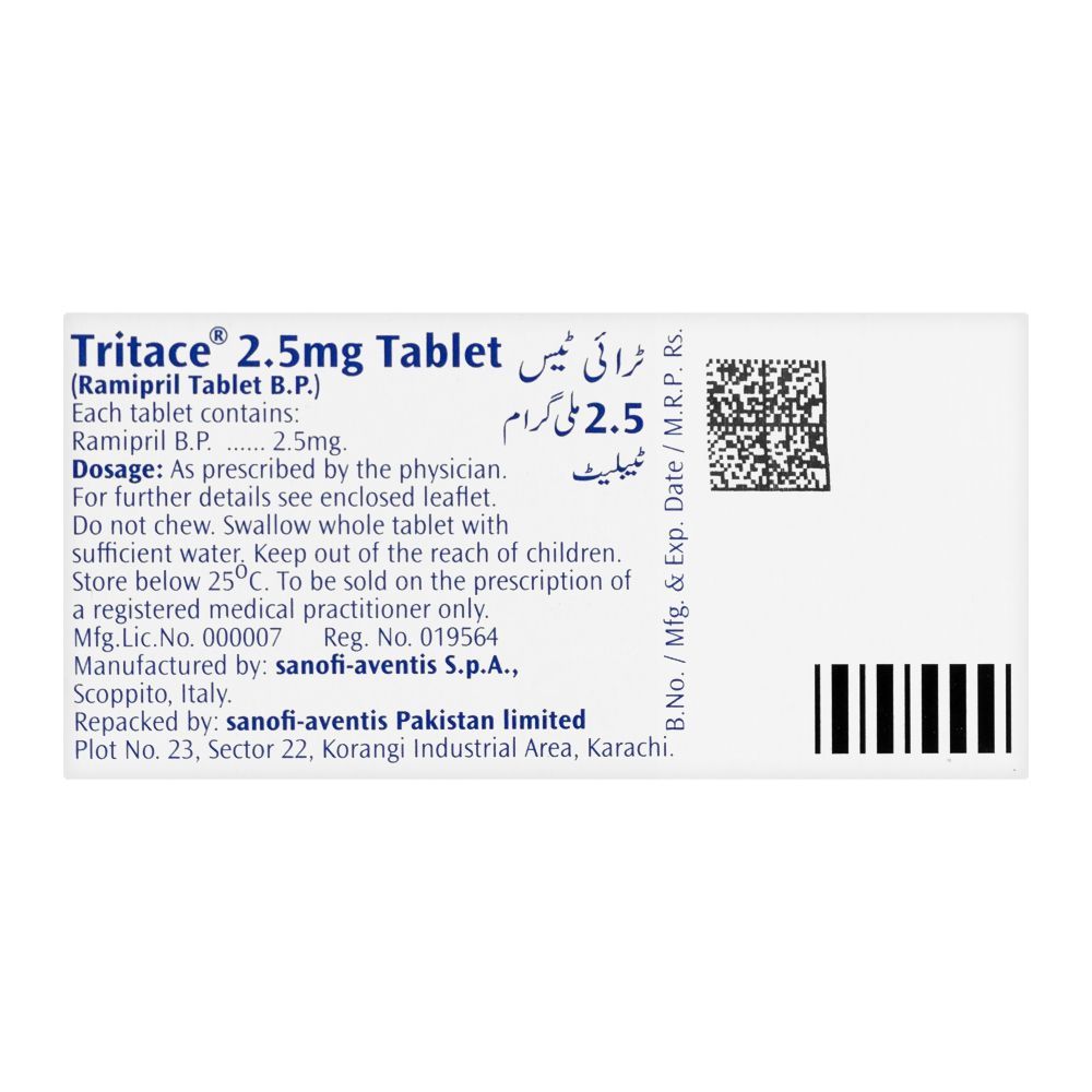 Order Sanofi-Aventis Tritace Tablet, 2.5mg, 28-Pack Online at Best Price in Pakistan - Naheed.pk