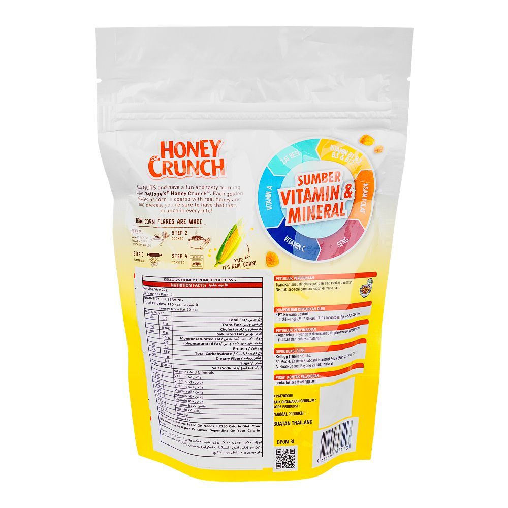 Buy Kellogg's Honey Crunch Corn Flakes Cold Cereal With Sumber Vitamins ...