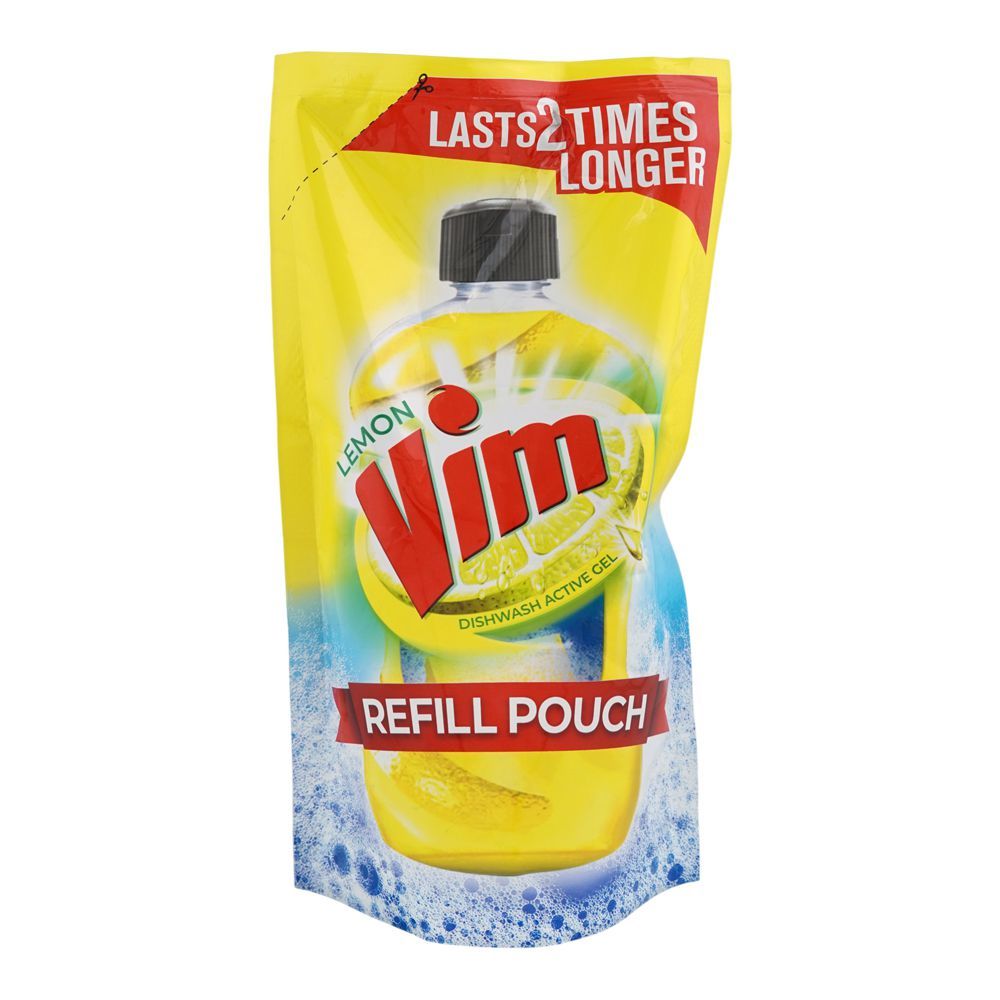 Vim Lemon Dishwash Active Refill Pouch, 750ml