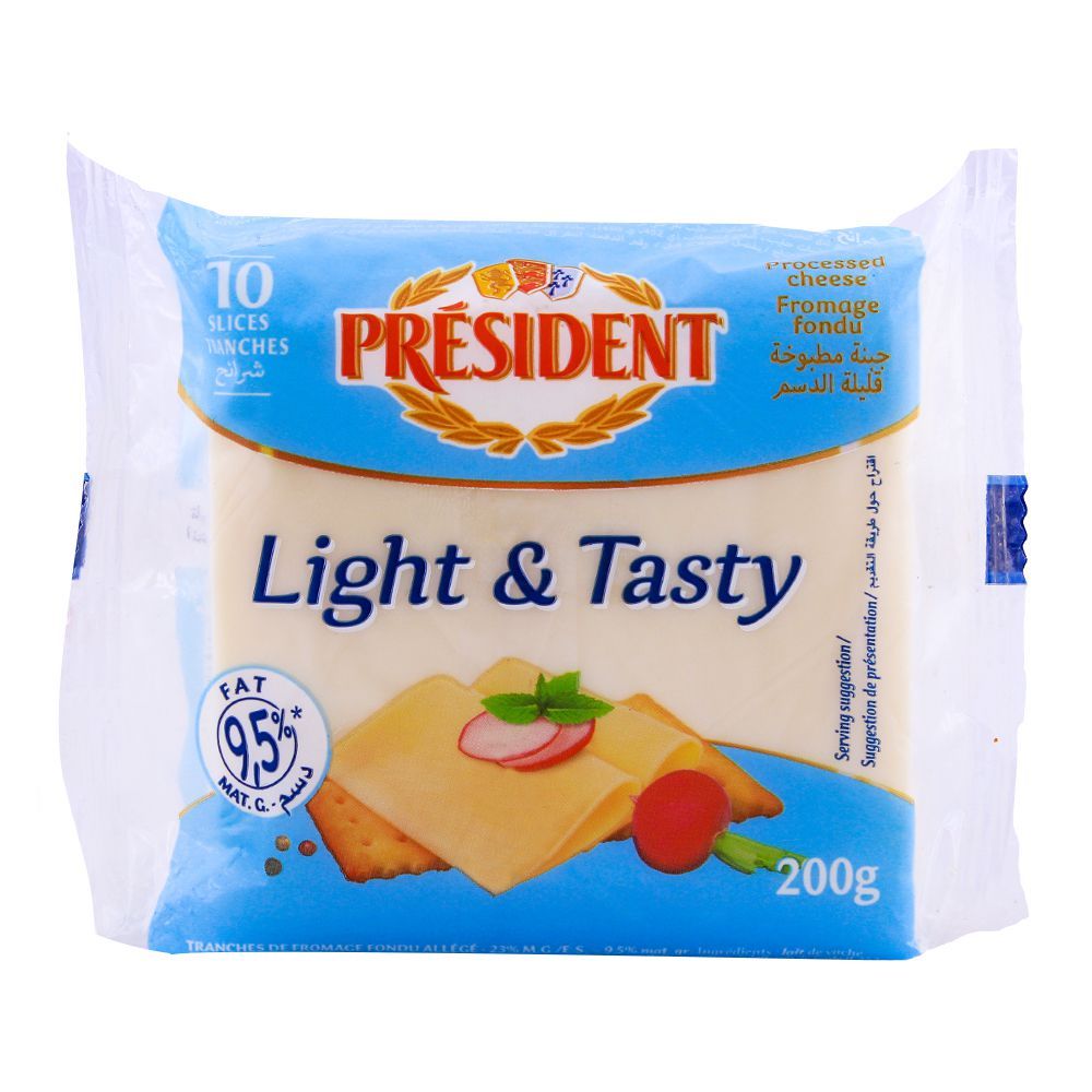 Purchase President Light & Tasty Cheese, 12 Slices, 200g Online at ...