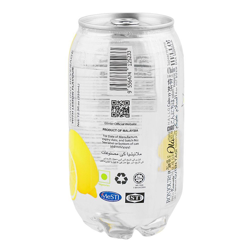 Glinter Lemon Sparkling Drink Can, 350ml