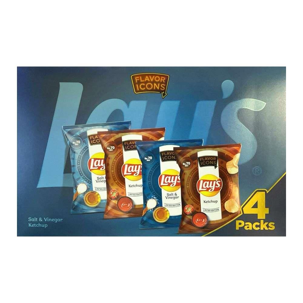 Buy Lay's Flavor Icons Box Pack - 4 Pack - Salt & Vinegar x 2, Ketchup ...