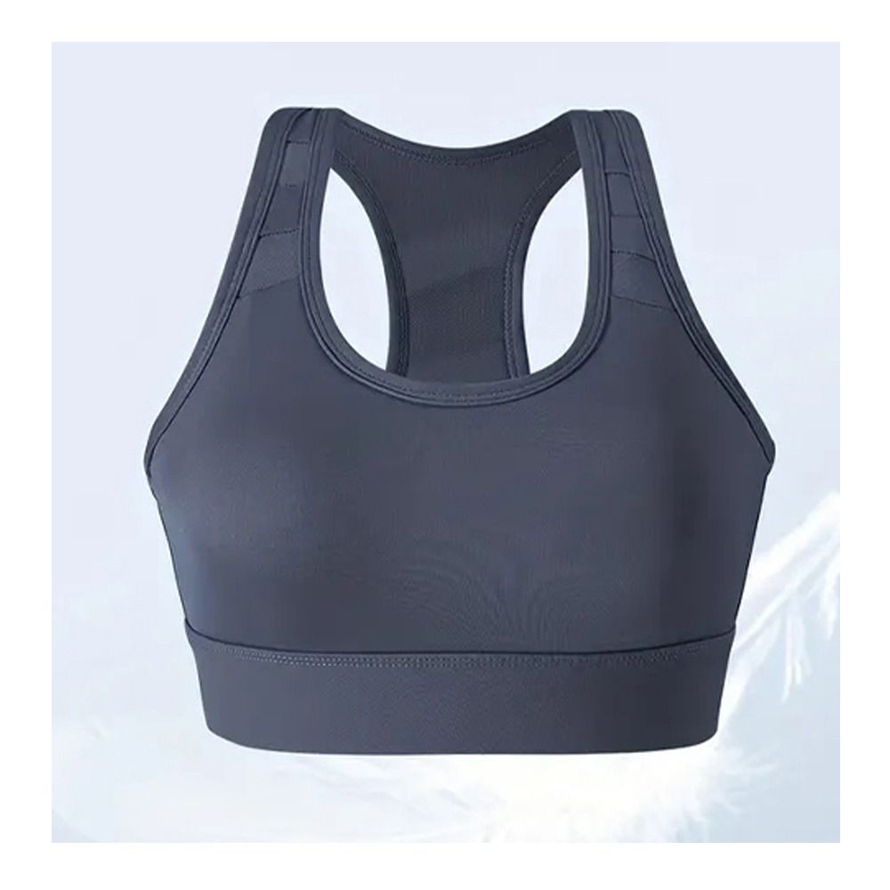 Women's Gym & Sport U-Neck Padded Bra, Polyamide, Greish Blue, 7166