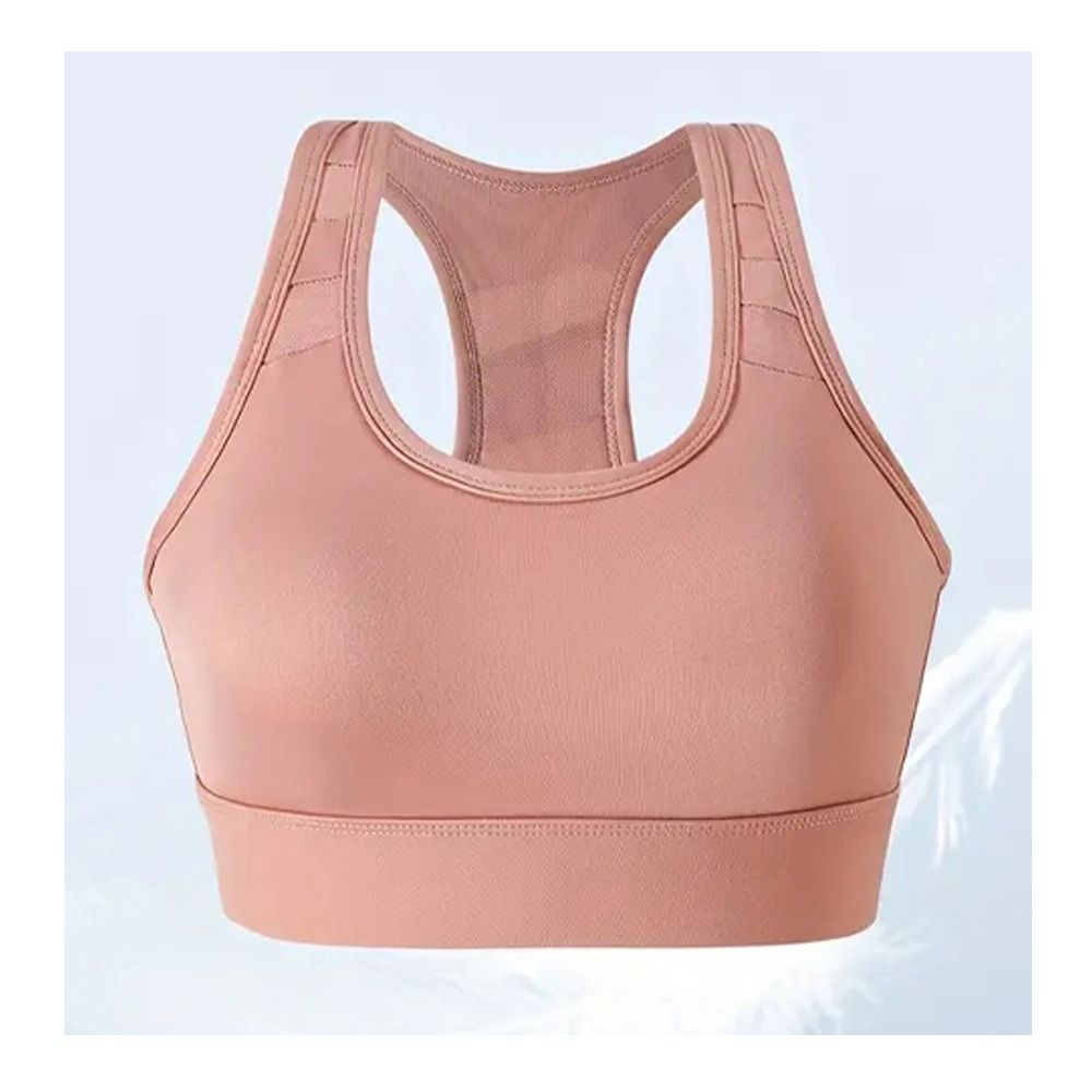 Women's Gym & Sport U-Neck Padded Bra, Polyamide, Light Brown, 7166