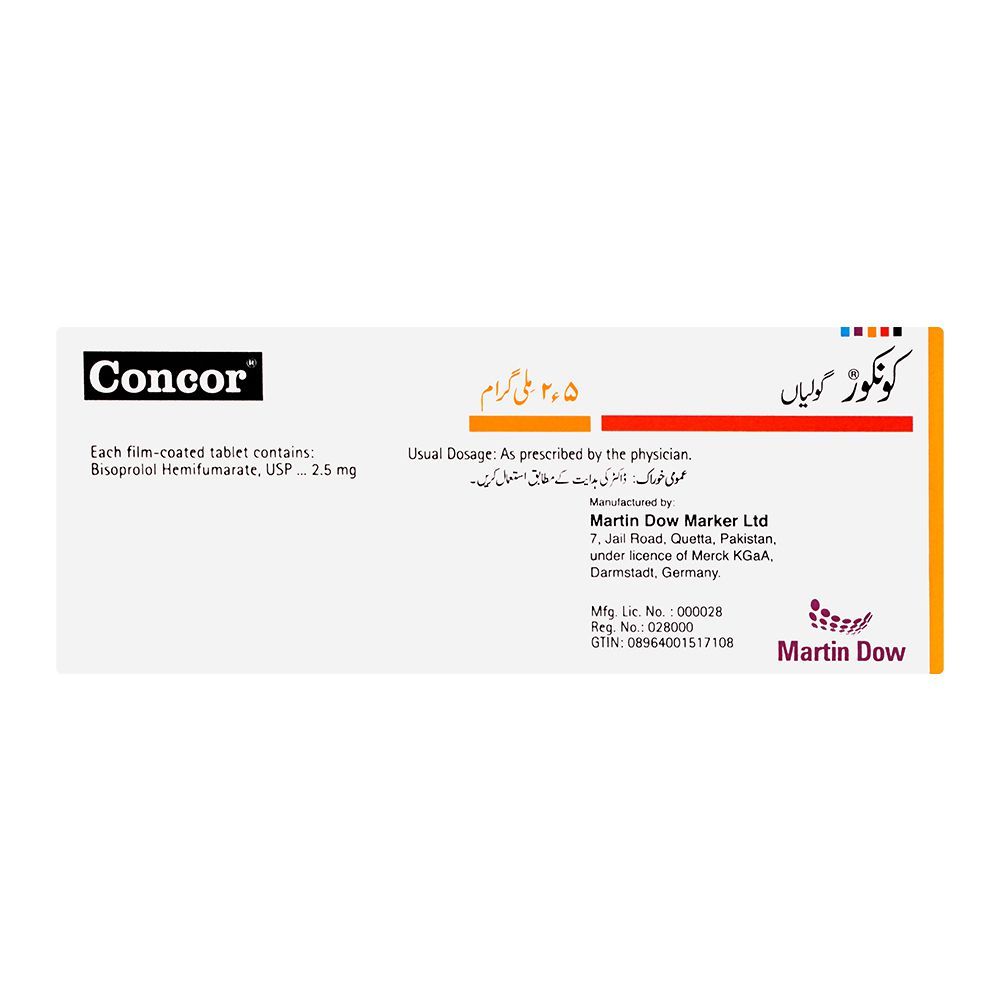 Buy Martin Dow Concor Tablet, 2.5mg, 14-Pack Online at Special Price in ...