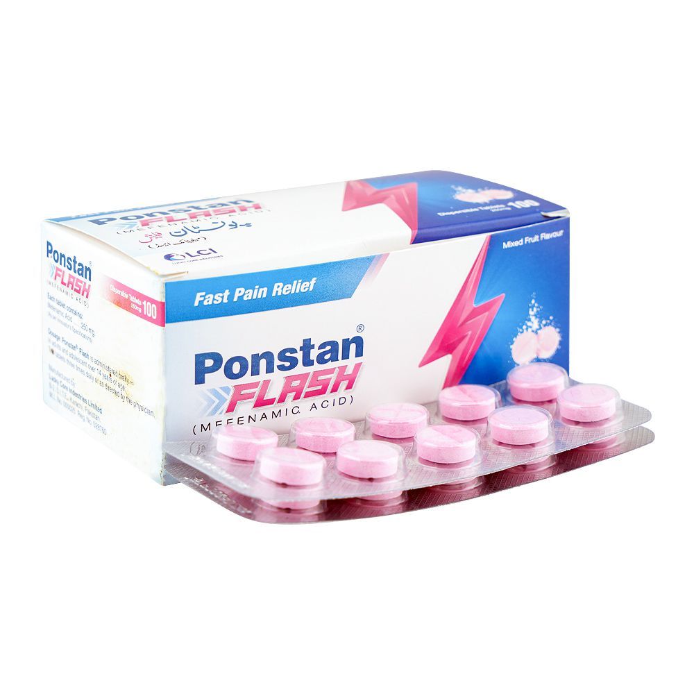 Ponstan Flash Dispersible Tablets 250mg, Mixed Fruit Flavour, Strip (10 ...