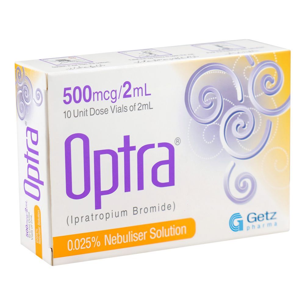 Getz Pharma Optra Nebuliser Solution, 500mcg/2ml Dose, 10-Units