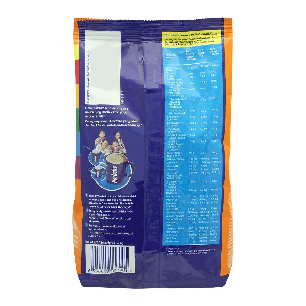 Buy Horlicks Original Malted Drink, Pouch, 400g Online at Special Price ...