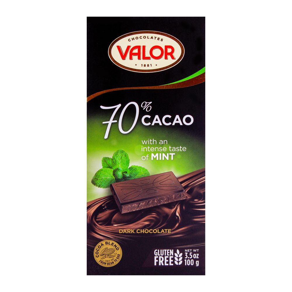 Purchase Valor Dark Chocolate 70%, Mint 100g Online at Special Price in ...
