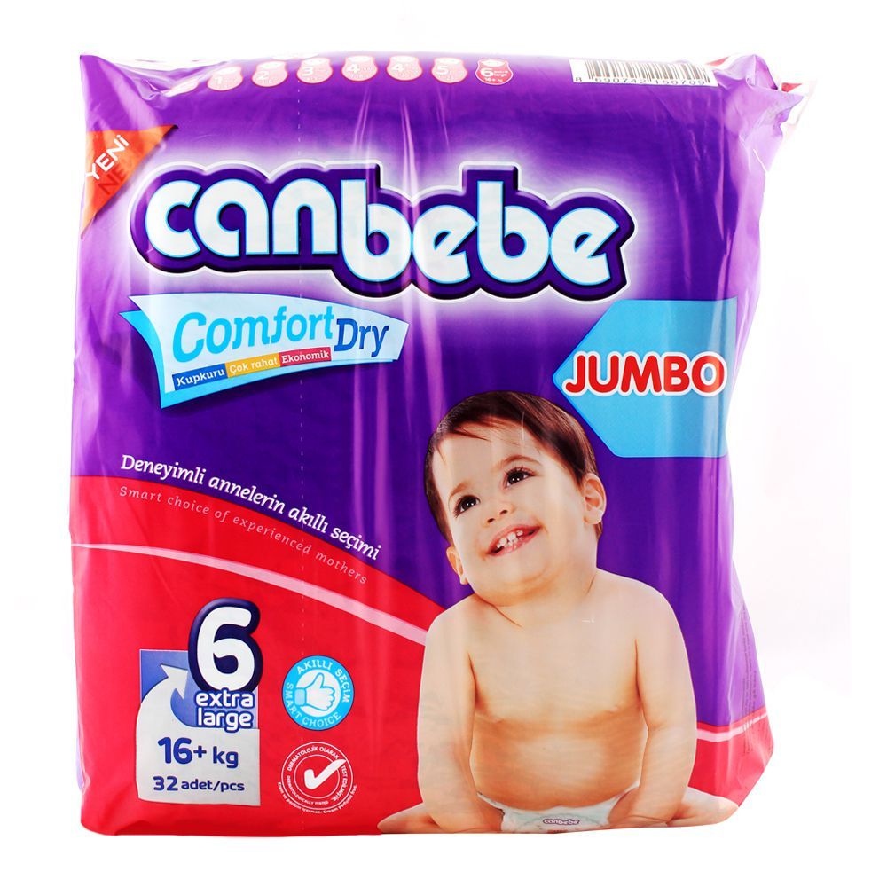 Purchase Canbebe Jumbo Extra Large No. 6, 16+ KG 32-Pack Online at ...