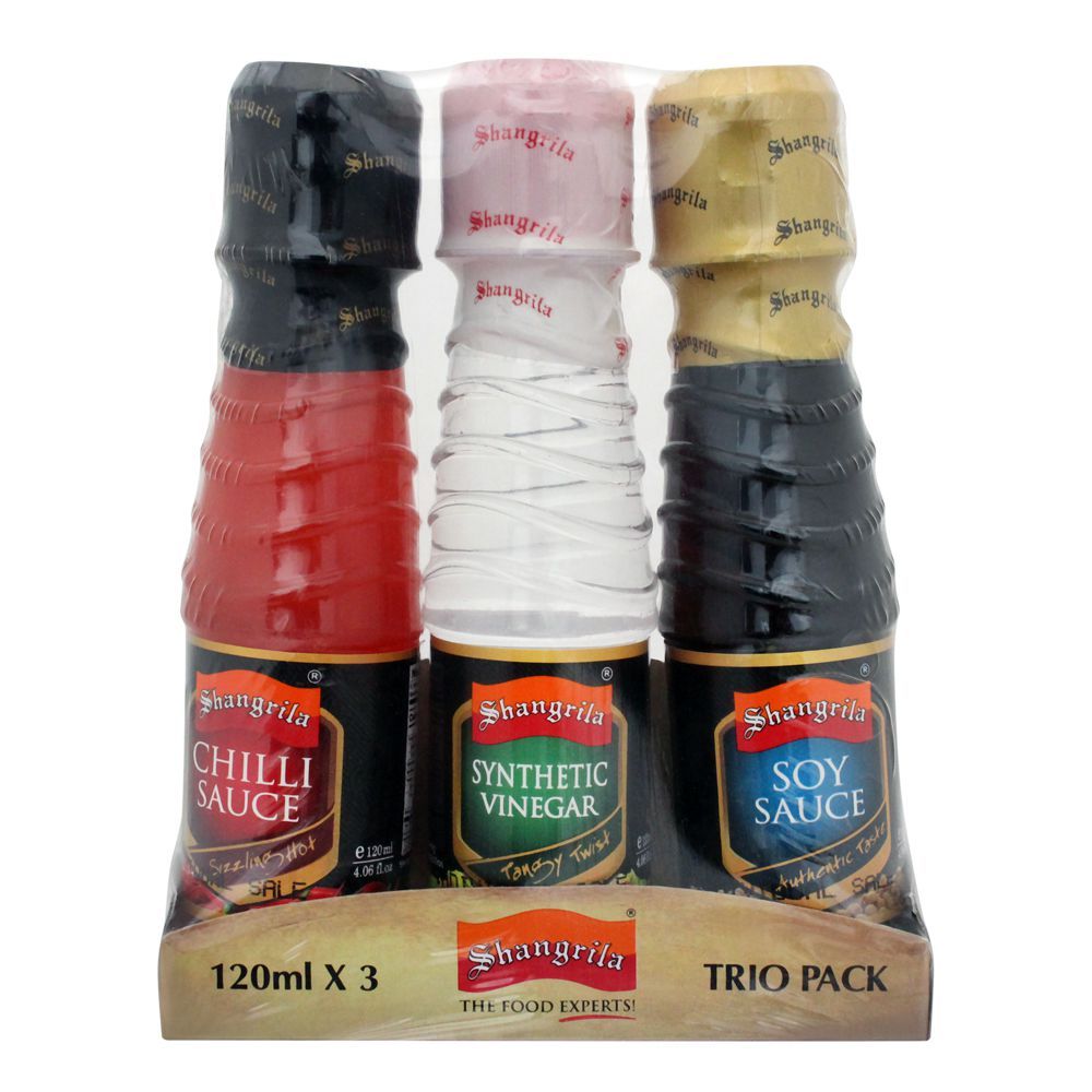 Order Shangrila Trio Pack, Chili Sauce + Synthetic Vinegar + Soy Sauce ...