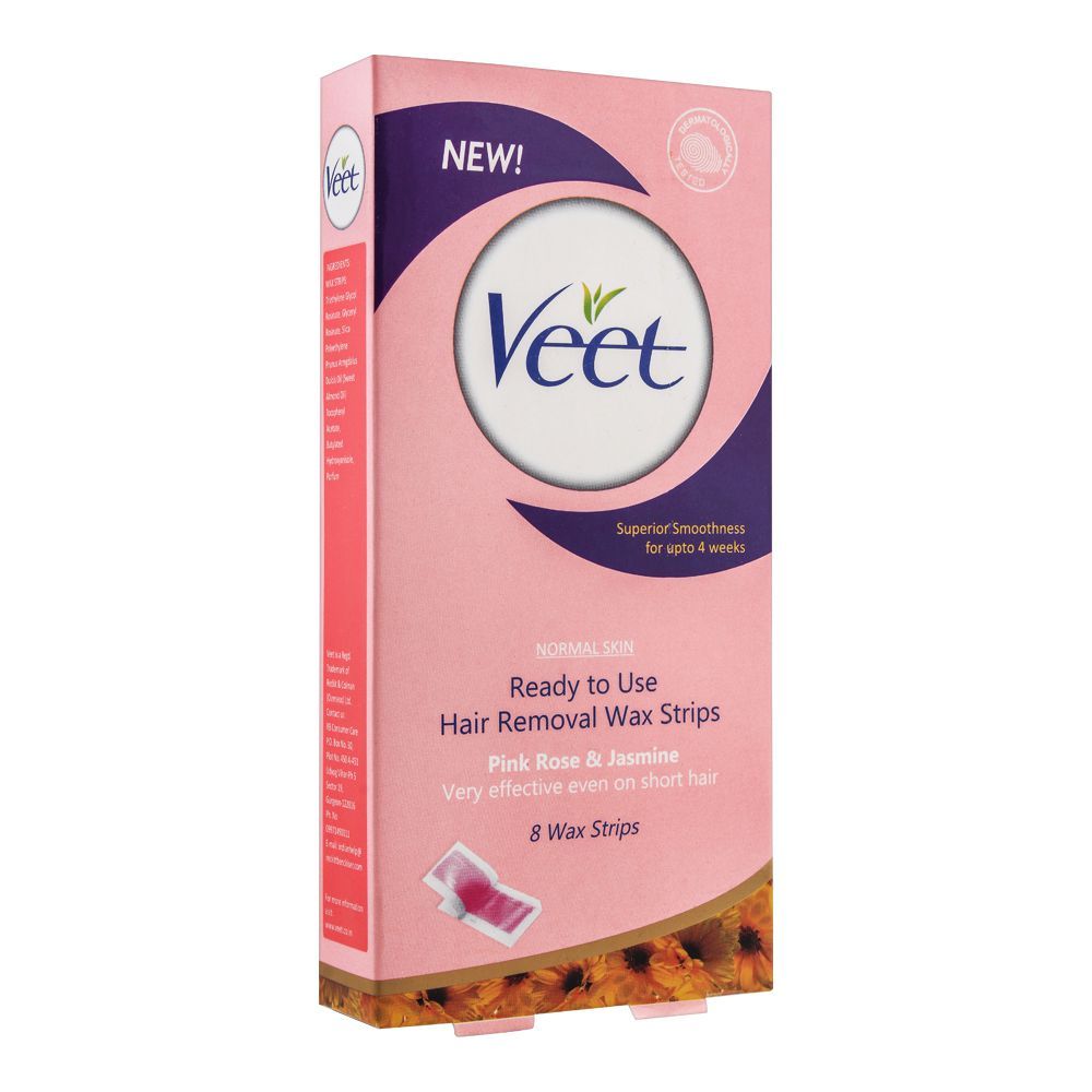 Purchase Veet Normal Skin Pink Rose & Jasmine Hair Removal Wax Strips ...