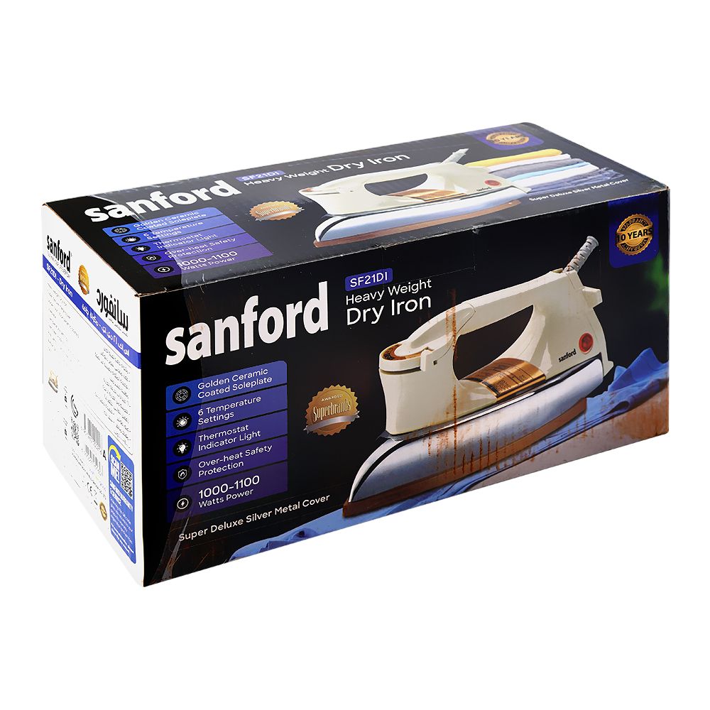 Sanford Heavy Weight Dry Iron, 1000-1100W, 220-240V, SF-21D1