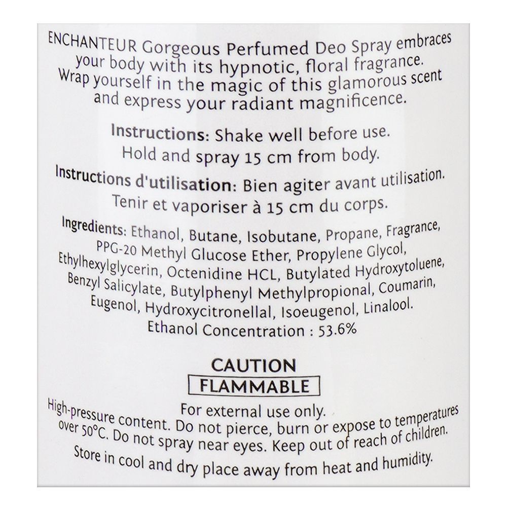 Purchase Enchanteur Gorgeous Perfumed Deo Spray, 24 Hours Lasting, For ...