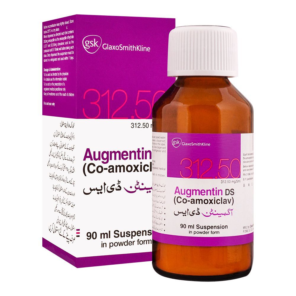 Purchase GSK Augmentin DS 312.5mg Syrup, 90ml Online at Special Price ...