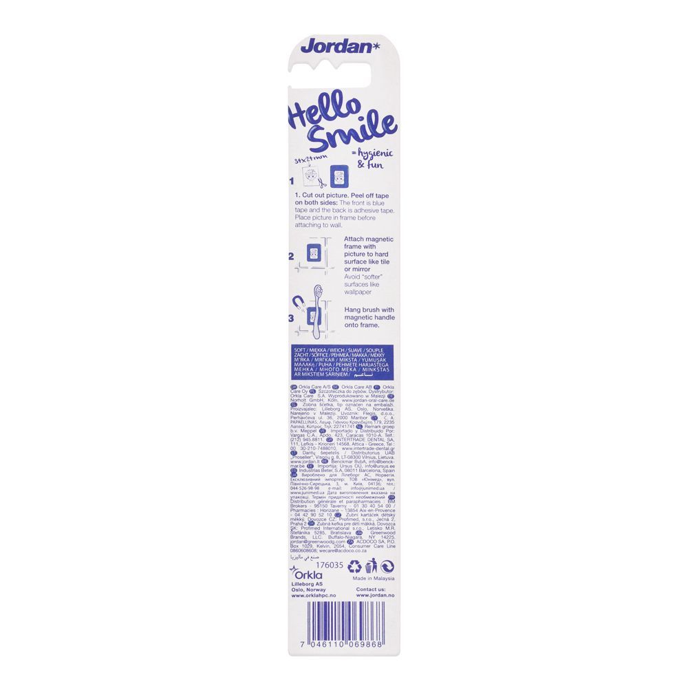 Buy Jordan Hello Smile Magnetic Handle Toothbrush Soft, 10246 Online at ...