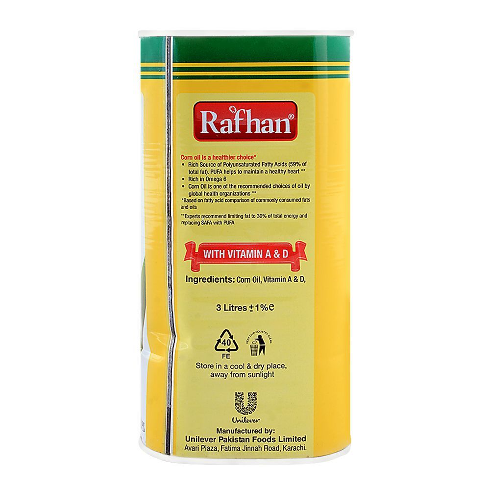 Order Rafhan Corn Oil 3 Litres Tin Online at Best Price in Pakistan ...