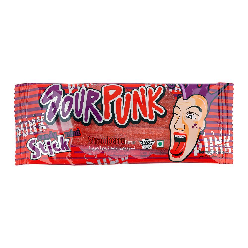 Sour Punk Candy, Strawberry, 20g