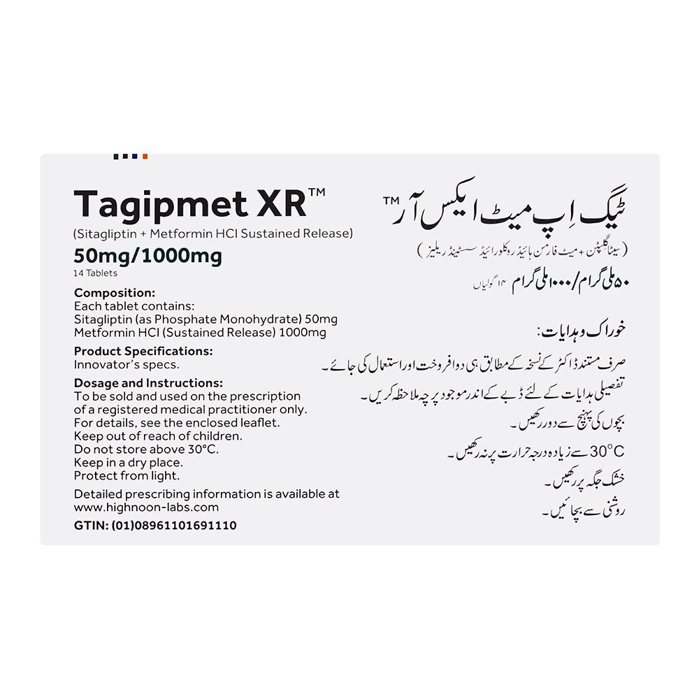 Order Highnoon Laboratories Tagipmet XR Tablet, 50/1000mg, 14-Pack ...