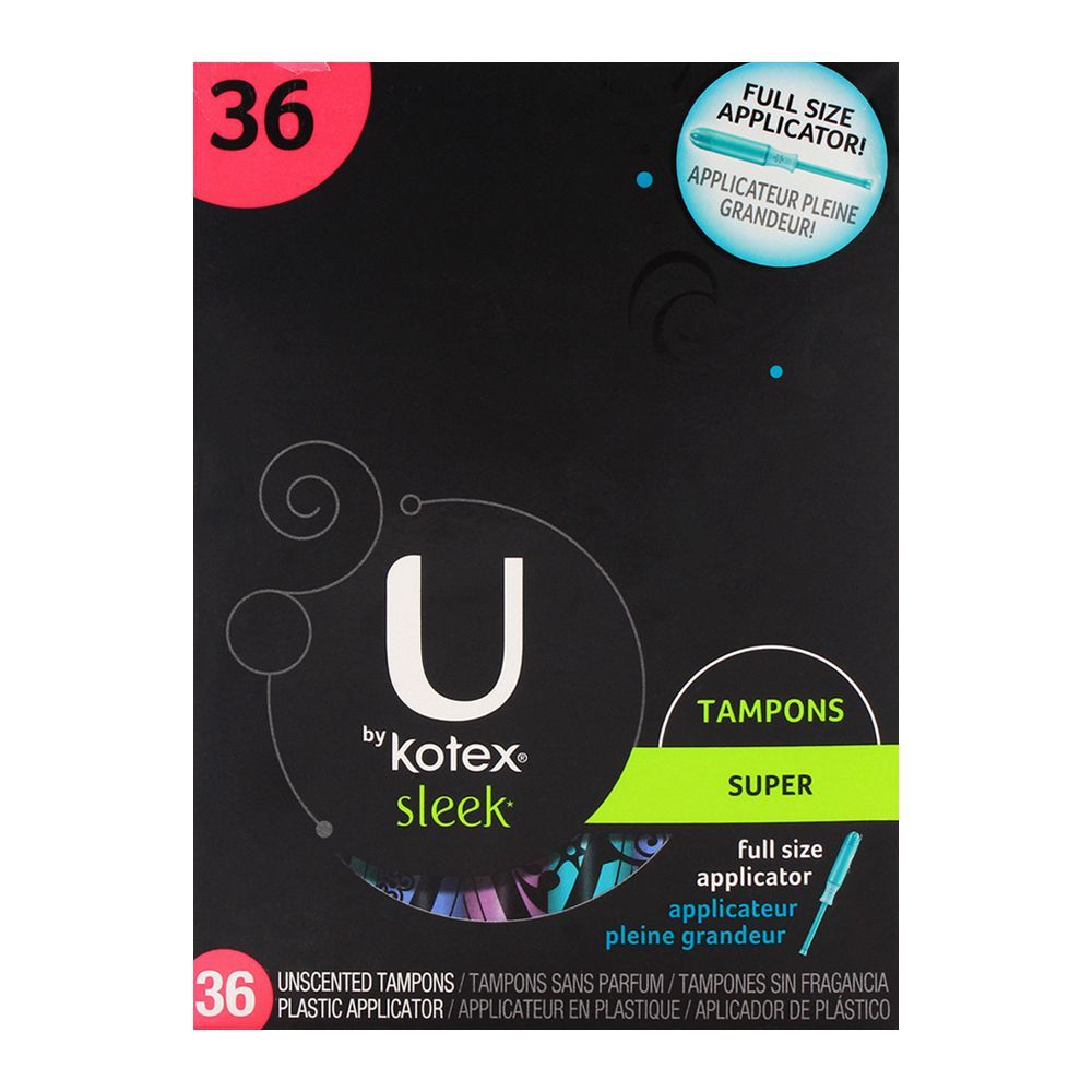Purchase U By Kotex Sleek Super Unscented Tampons 36-Pack Online at ...