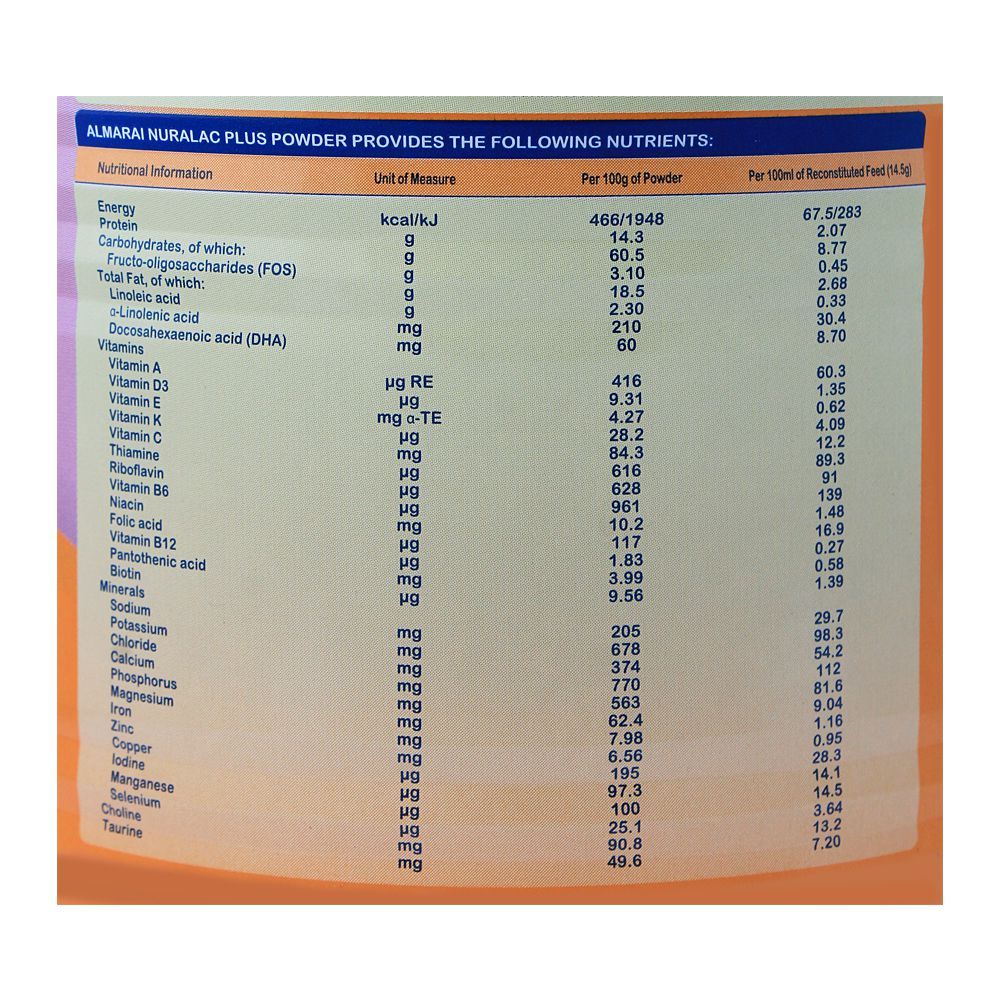 Buy Almarai Nuralac Plus, Stage 3, Growing-Up Formula, 400g Online at ...