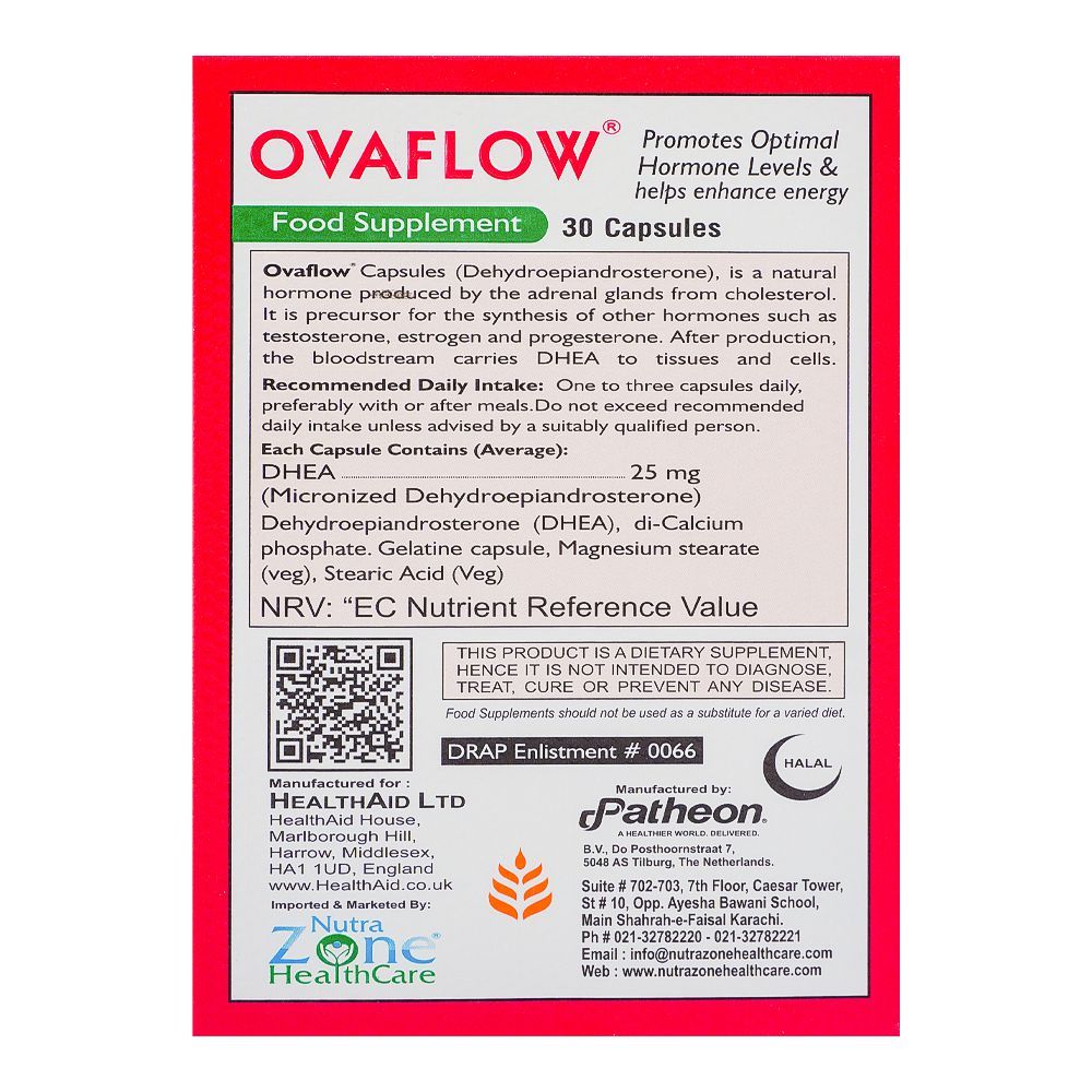Buy Nutra Zone Healthcare Ovaflow Dhea Capsule, 25mg, 30-Pack Online at ...