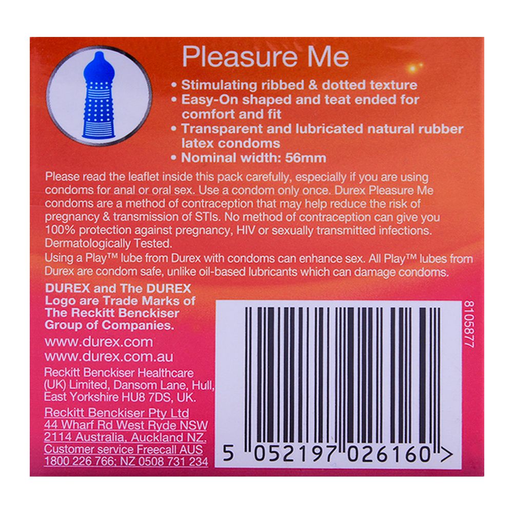 Order Durex Pleasure Me Ribbed & Dotted Condoms 3-Pack Online at Best Price in Pakistan - Naheed.pk