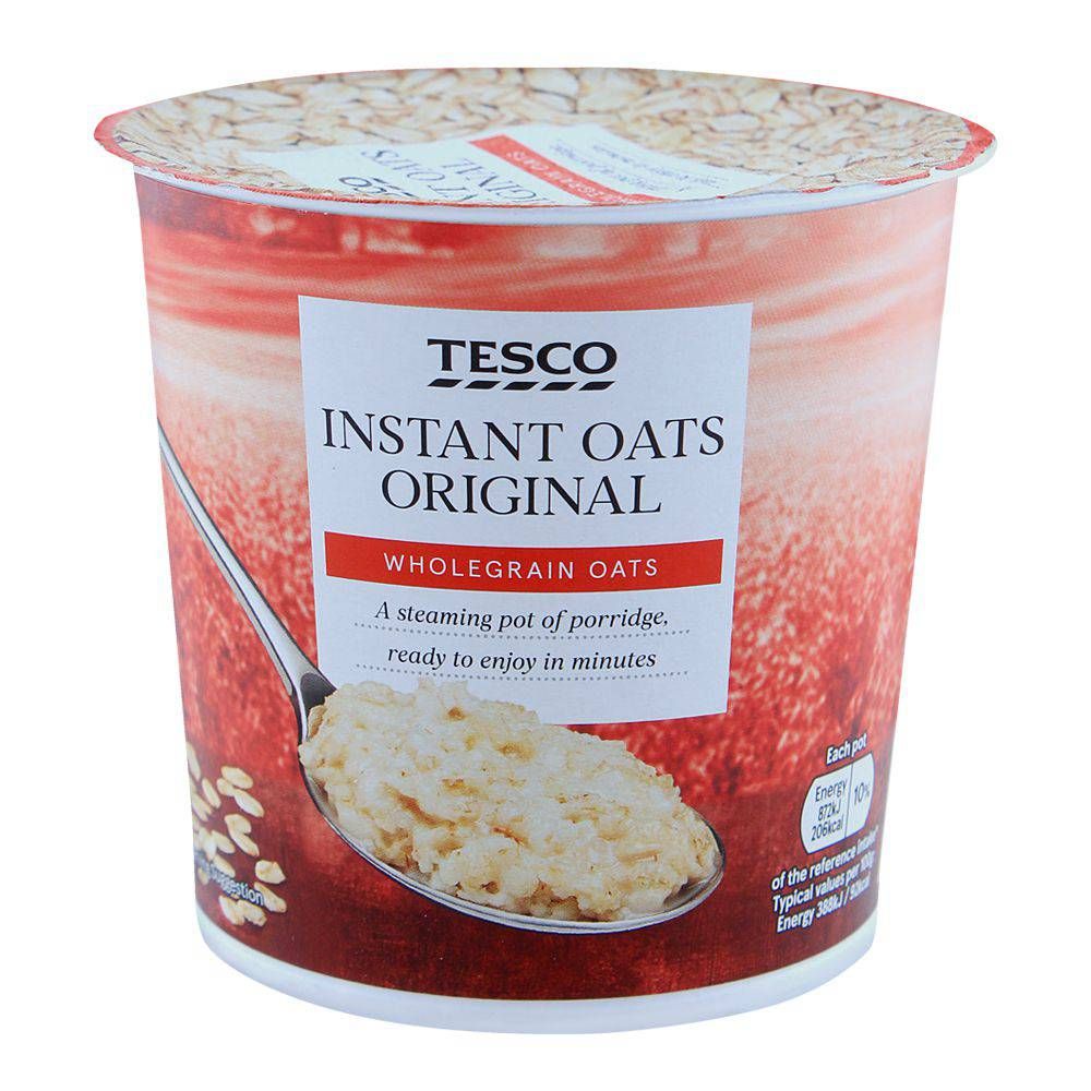 Buy Tesco Instant Oats, Original, Whole Grain Oats 55g Online at ...