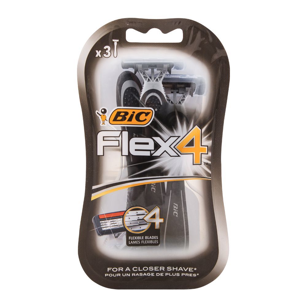 Order BIC Flex 4 Razor, 4 Blade Shaver, 3-Pack Online at Special Price ...
