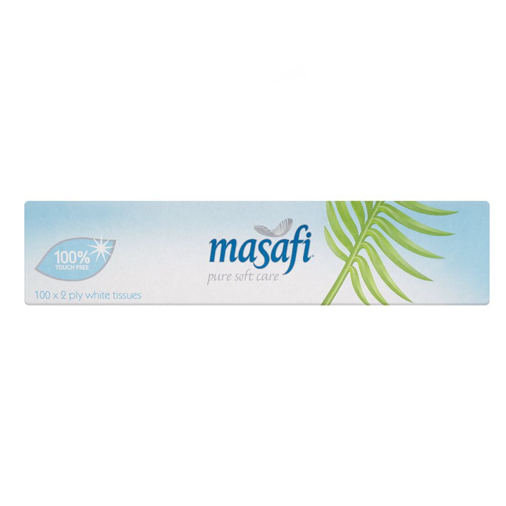 Masafi White Tissue Box, 2-Ply, 100 Sheets