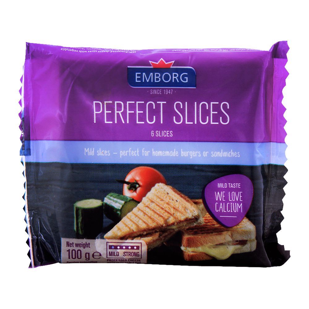 Purchase Emborg Perfect Cheese Slices, 6 Pieces, Mild Taste, 100g ...